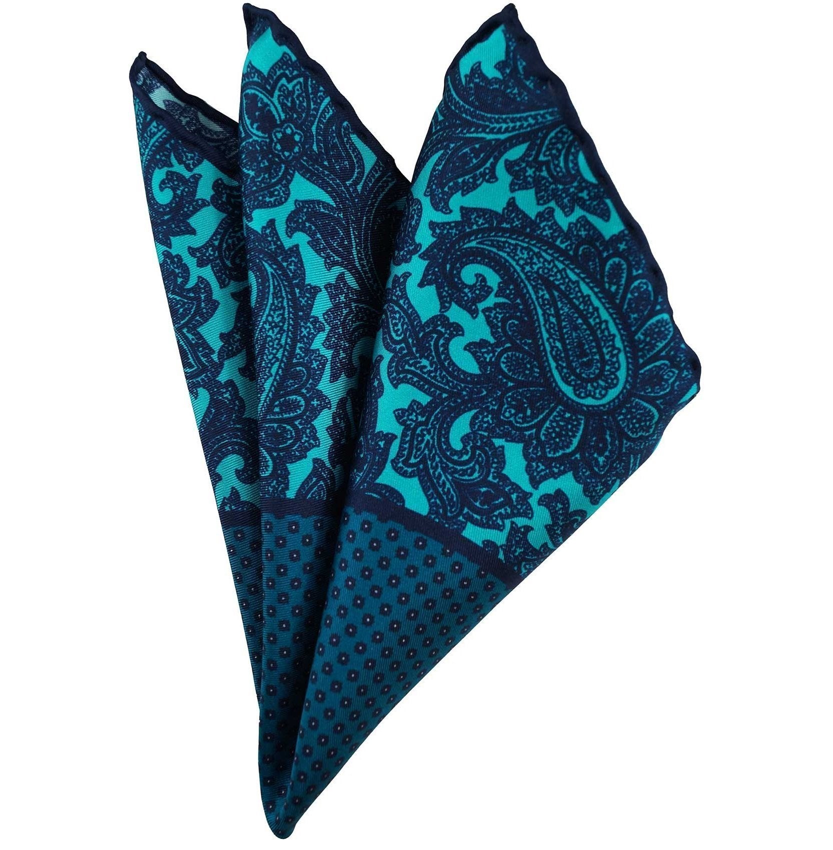 Turquoise blue pocket square